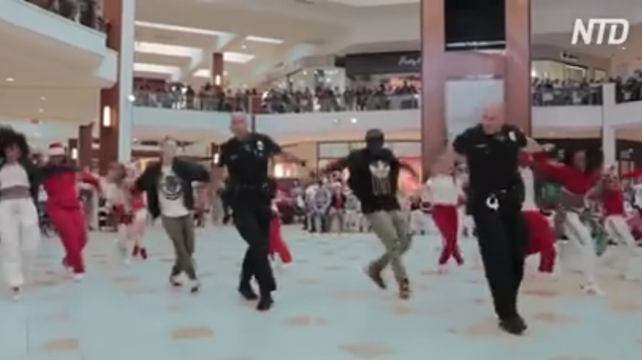 Police Joined Flash Mob in Florida Shopping Mall