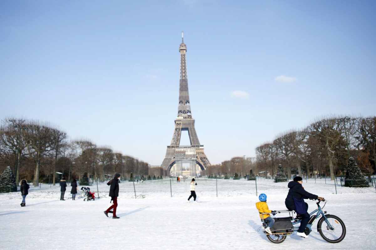 Eiffel Tower Needs Blowtorch for Ice as Snow Blankets Europe
